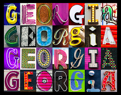 GEORGIA Name Poster featuring photos of actual sign letters | eBay