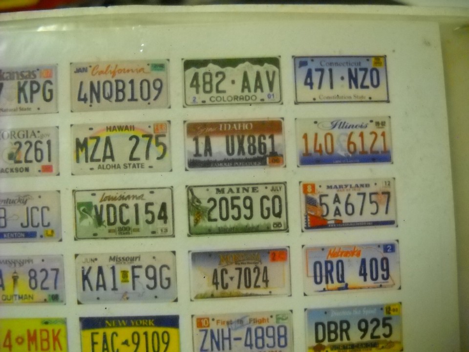 1:18 Scale US & Canada State Model Car License Plates Decal Cut Peel ...