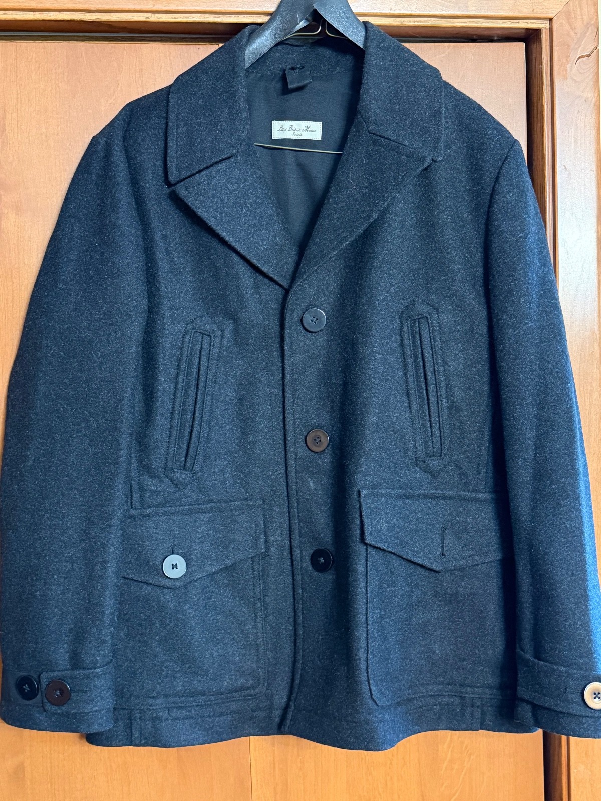 Luigi Bianchi Mantova LBM Navy Blue Wool Overcoat Italy Couture ...