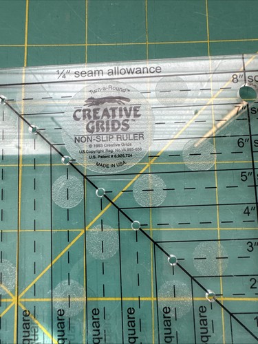 Creative Grid Turn A Round Non-slip Ruler 8” Square | eBay