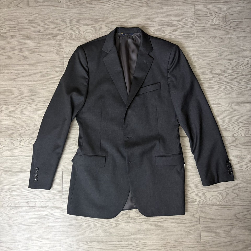 Brooks Brothers 1818 Fitzgerald X Estrato Solid Charcoal Grey Suit 41L ...