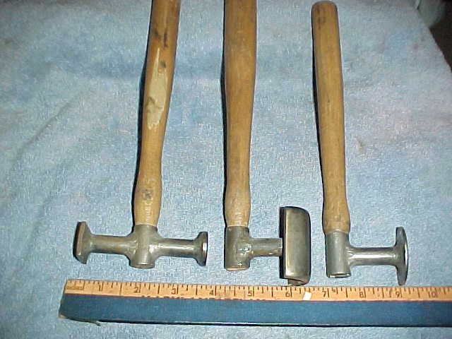 Hammers (3) Tinsmith Auto Body Reverse Curve Flat Round Blacksmith ...