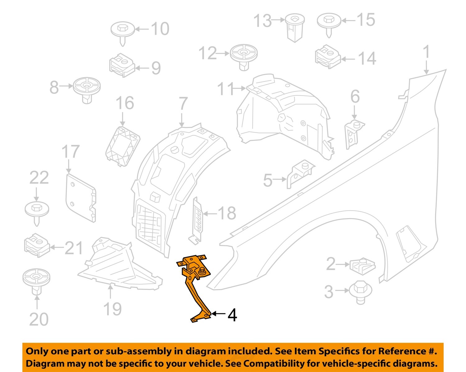 BMW OEM 17-18 540i Xdrive-fender Lower Bracket Left 41007440423 for ...