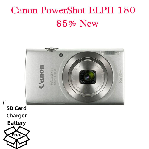 Canon 20MP Sliver Digital Camera PowerShot ELPH 180 85% New Fast ...