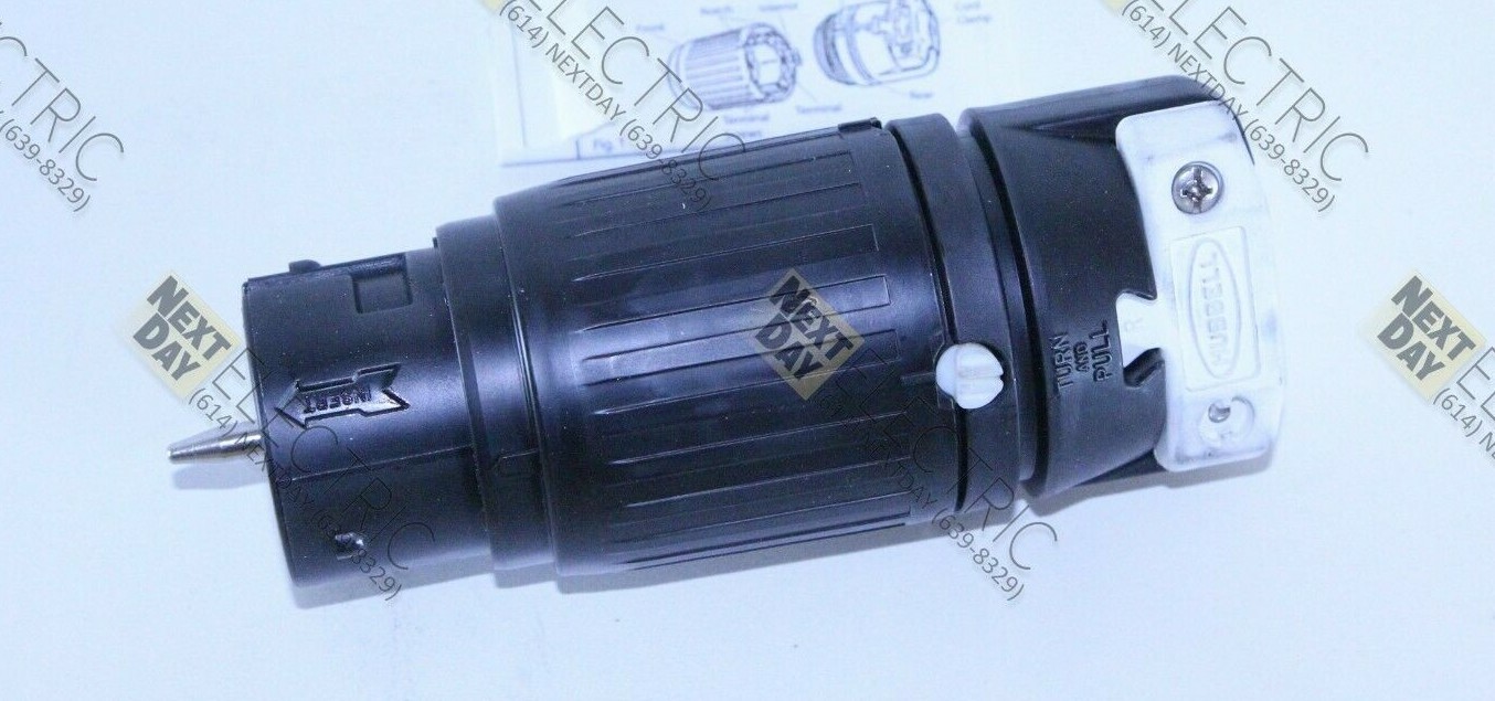 Hubbell CS8164C 50 Amp 480V Locking Connector - Black/White for sale ...