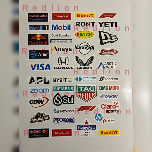 Red Bull 2024 sponsor,Partner stickers Printed Laminated And Cut ...