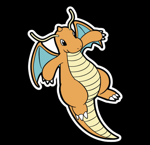 Pokémon anime monster dragonite Cartoon - Sticker Decal Truck Car Phone ...