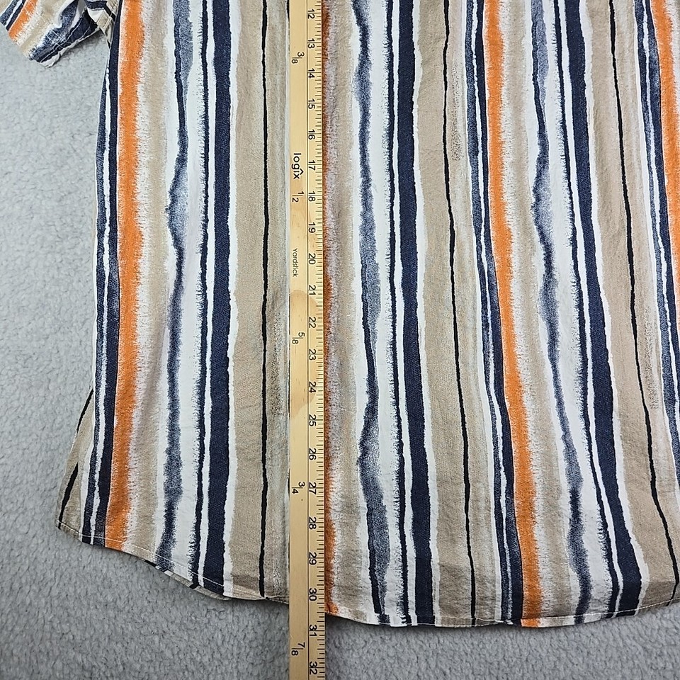 Sean John Button Up Shirt Mens Size 2XL Multicolor Striped Short Sleeve ...