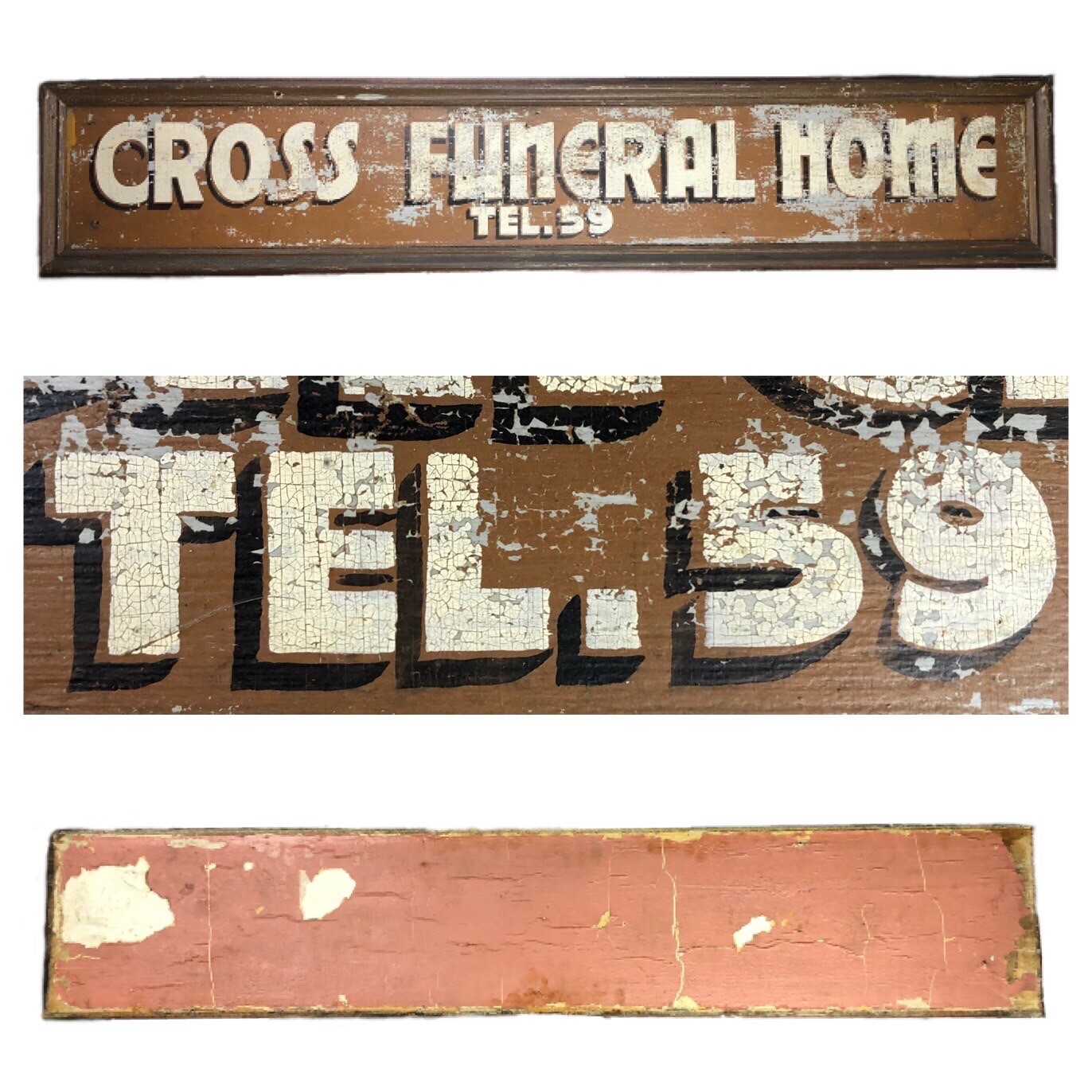 Early 1900s Cross Funeral Home Wooden Sign (Hand Painted) - Telephone ...