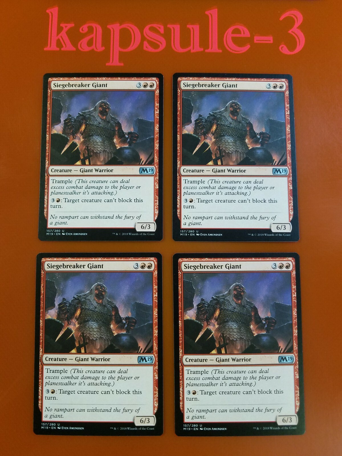 4x Siegebreaker Giant | M19 Core Set 2019 | MTG Magic Cards | eBay