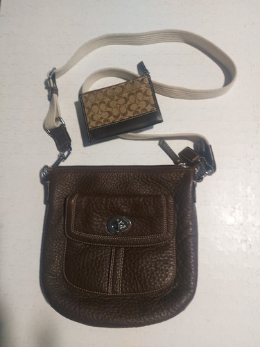 Coach Hamilton Brown Crossbody/Shoulder Handbag w/ extra mini wallet ...