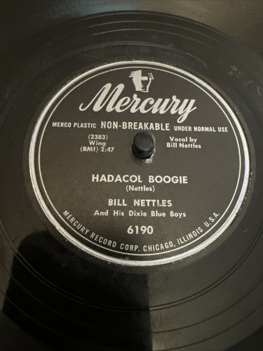 Mercury 78 RPM Bill Nettles - Hadacol Boogie / I’m Footloose Now 6190 ...