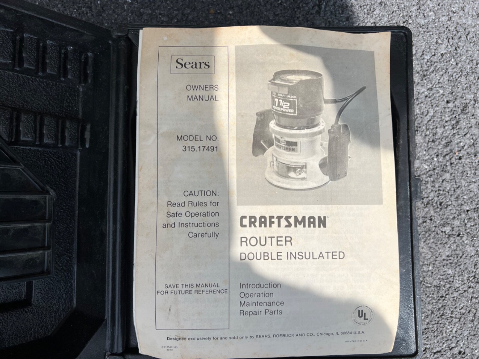 CRAFTSMAN SEARS 1 1/2 HP ROUTER 315.17491 - used with case | eBay