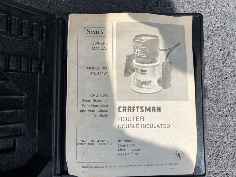 CRAFTSMAN SEARS 1 1/2 HP ROUTER 315.17491 - used with case | eBay