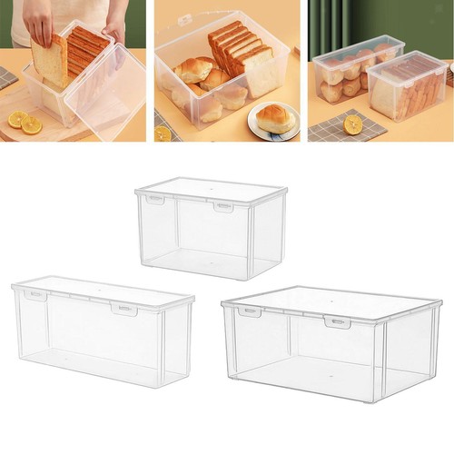 Plastic Bread Box Bagel Transparent Bread Container Organizer for ...