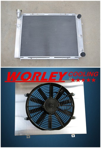 QLD-2ROW Aluminum Radiator + Shroud + Fan For HOLDEN COMMODORE VL RB30 ...