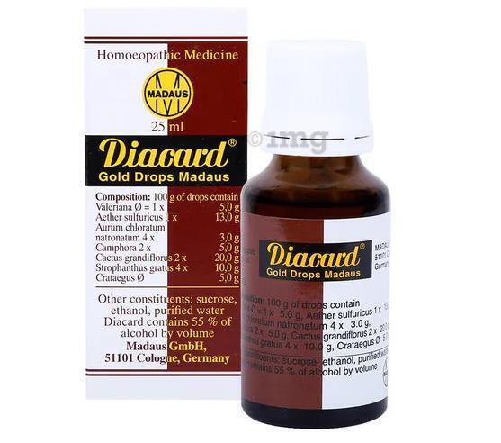 ADEL Homoeopathic Madaus Diacard Gold Drops(25ml) Heart Tonic,Anxiety ...