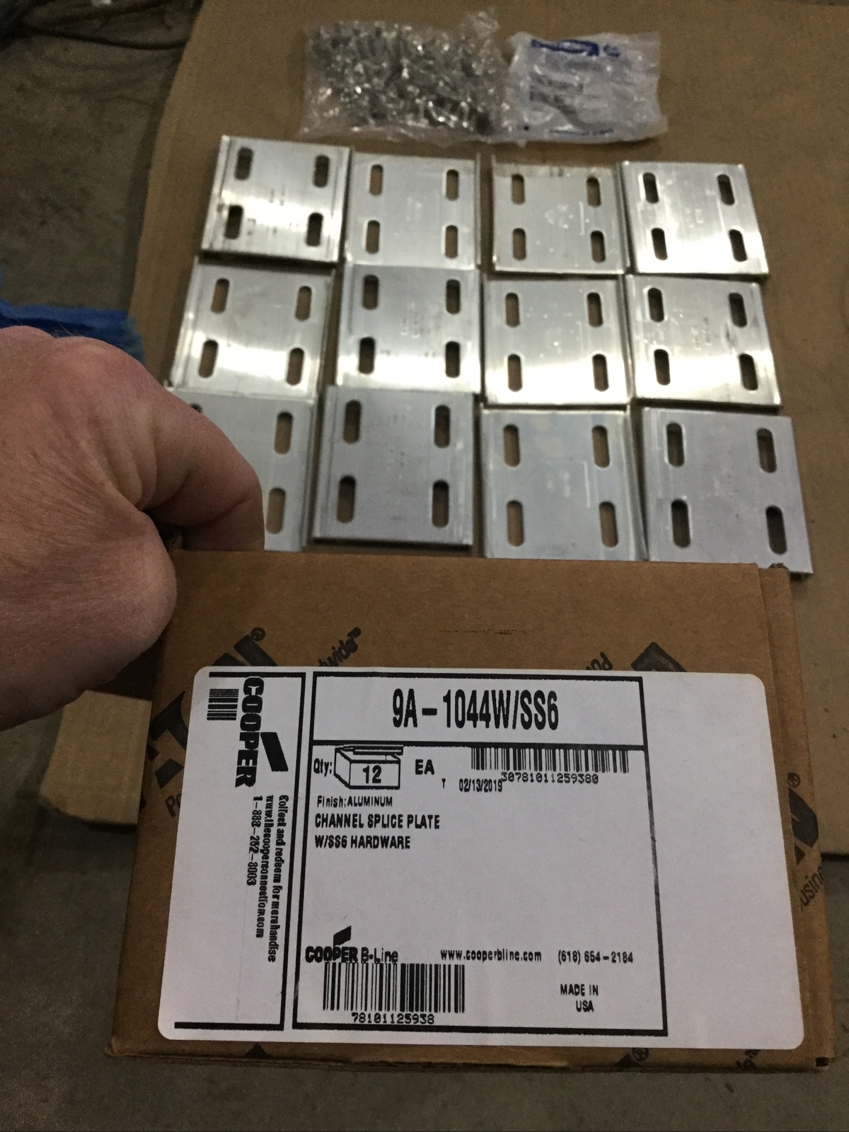 B-LINE 9A-1044W/SS6, CHANNEL SPLICE PLATE WITH SS HARDWARE, NIB | eBay