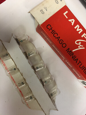 42 CHICAGO MINIATURE LAMPS 3.2V .35A Miniature Lamps Light Bulbs 9 PCS ...