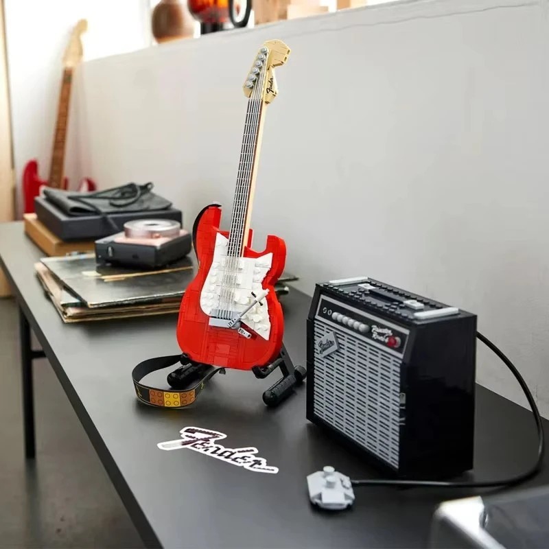 1074PCS Creative Guitar Fender Building Blocks Assemble Bricks Toy ...