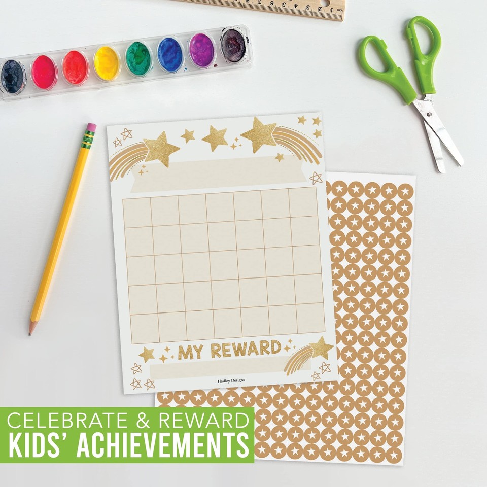 Sticker Chart for Kids Behavior at Home & Classroom - 25 Reward Chart ...