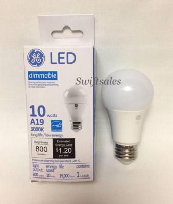 GE 69119 - LED10DA19/830 10W LED Dimmable 3000K A19 Standard Edison ...