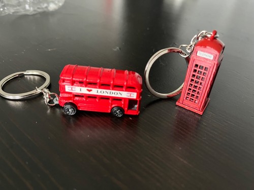 New London Key Chain Post Mail Box Key Holder Telephone booth Charm ...
