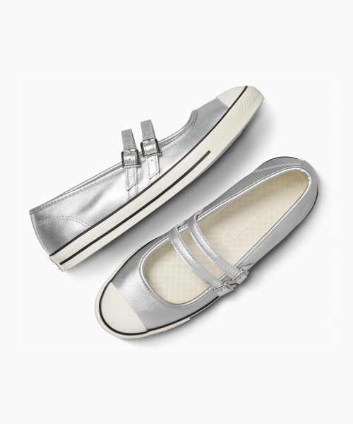 New Converse All Star Dainty Mary Jane Strap Shoes - Silver (A12201C ...