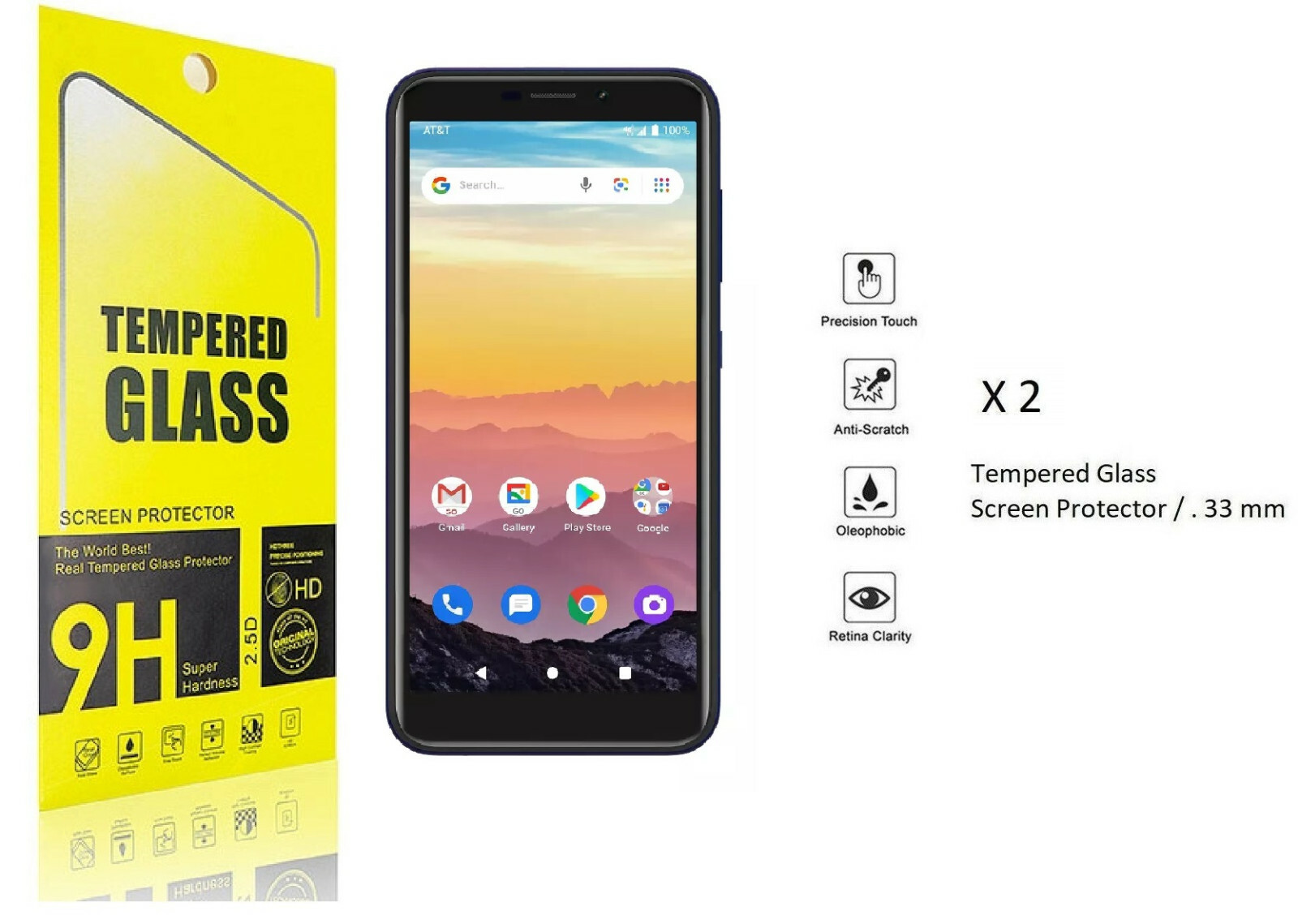 2 Pack Tempered Glass Screen Protector For AT&T Calypso (U318AA) | eBay
