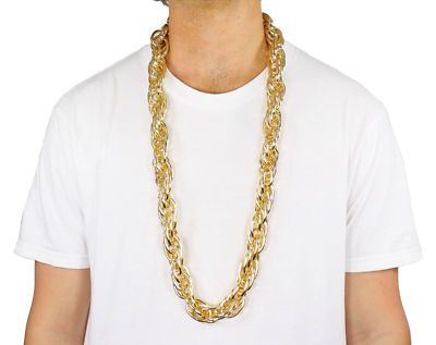 Adult 40" Heavy Rope Old School Rapper Cosplay Costume Gold Pimp Chain ...
