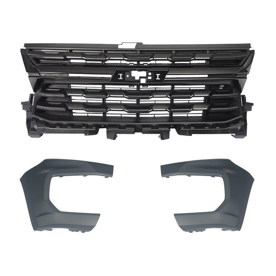 Front Bumper Grille Cover Assembly Kit Set For 2021 2022 Chevy Colorado ...