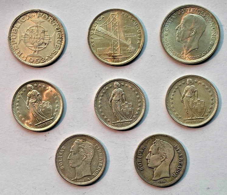 383 Grams World Silver Coin Lot, EST. 9 Troy Oz ASW, 35 Coins | eBay