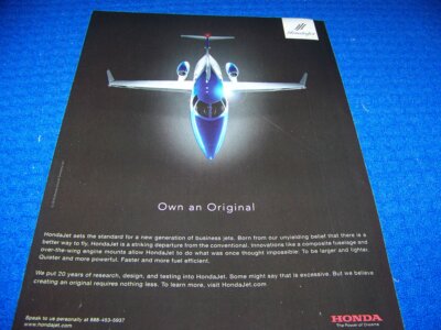 2010 HONDA HONDAJET "OWN AN ORIGINAL"...1-PAGE SALES AD (626DD) | eBay