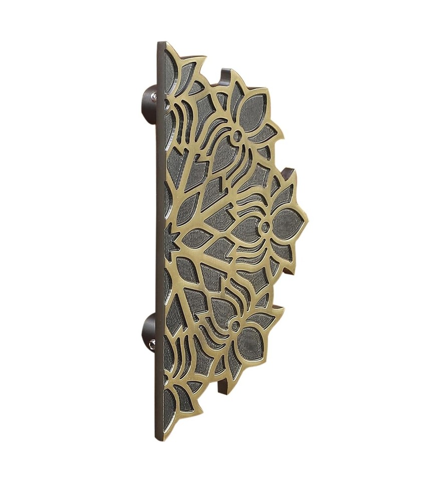 Brass Lotus Flower Main Door Glass Door Handle 6" Pull Push Decor - 2 ...