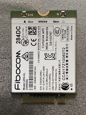 New Dell DW5820e Fibocom L850-GL LTE/WCDMA 4G WWAN Card 284DC 0284DC ...