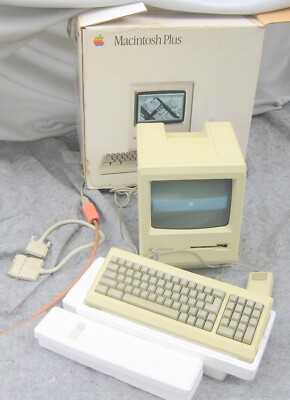 Vintage Apple M0001A Macintosh Plus 1Mb Computer in Orig Box - SEE ...