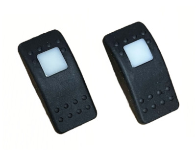 2 New Carling Actuator Rocker Soft Rubber Switch Covers Black White ...