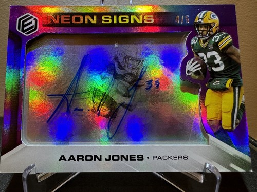 2019 Panini Elements Football Aaron Jones NEON SIGNS AUTOGRAPH 4/5 ...