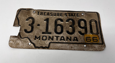 1966 Montana TREASURE STATE Yellowstone County License Plate | eBay