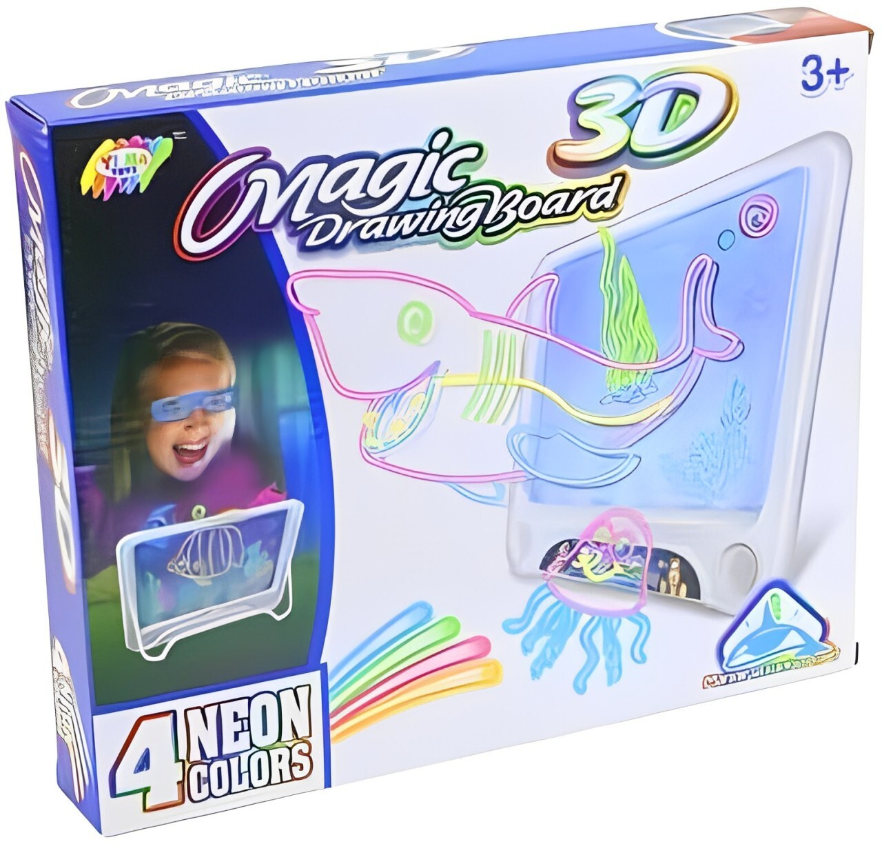 PEBBLE HUG 3D Fluorescent Drawing Board Magic, Luminous Three ...