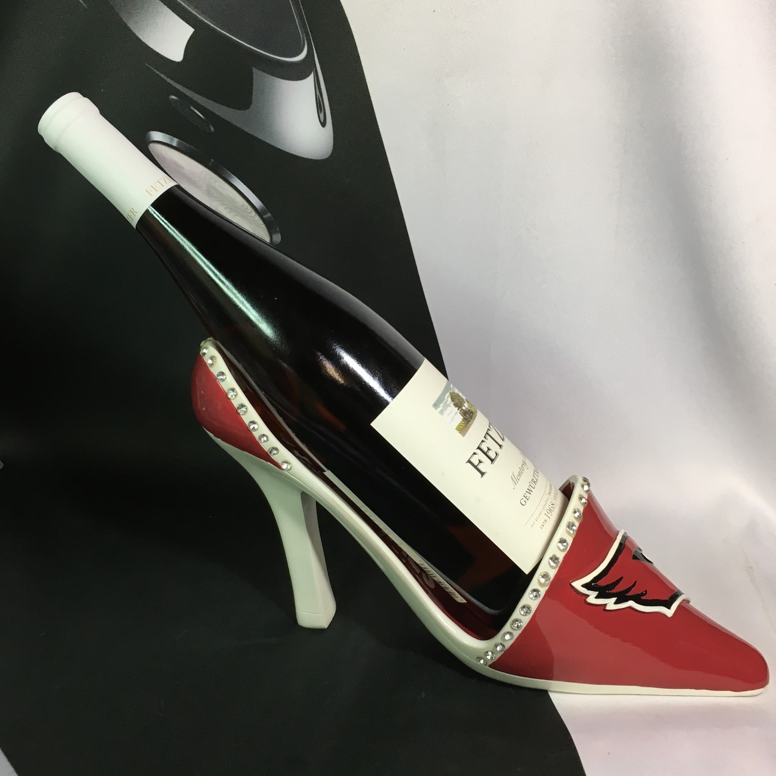 Arizona Cardinals High Heel Shoe Wine Bottle Holder with Rhinestone ...