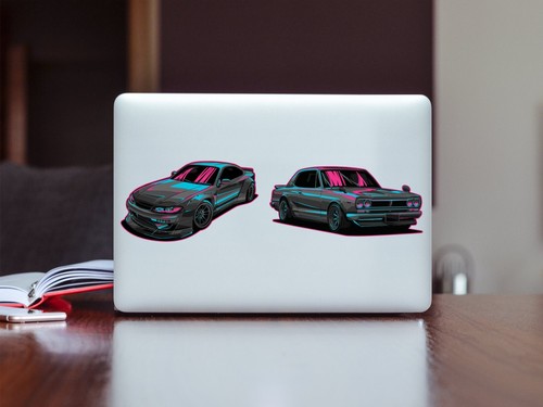 JDM Neon Drift S15 Classic 2000 GT Japanese Sports Car Retro Vintage ...