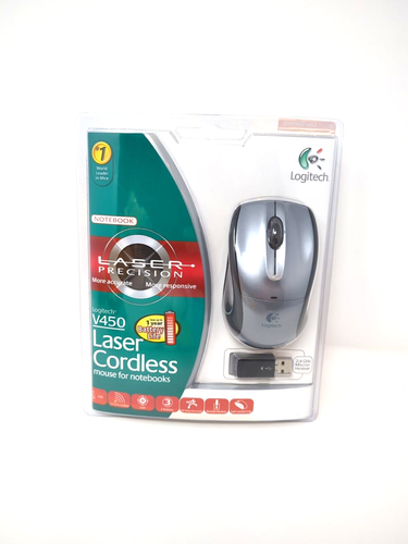 Logitech V450 Cordless Laser Precision Mouse for Notebooks Sealed Brand ...
