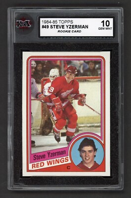 1984-85 TOPPS #49 STEVE YZERMAN ROOKIE CARD KSA 10 GEM MINT | eBay