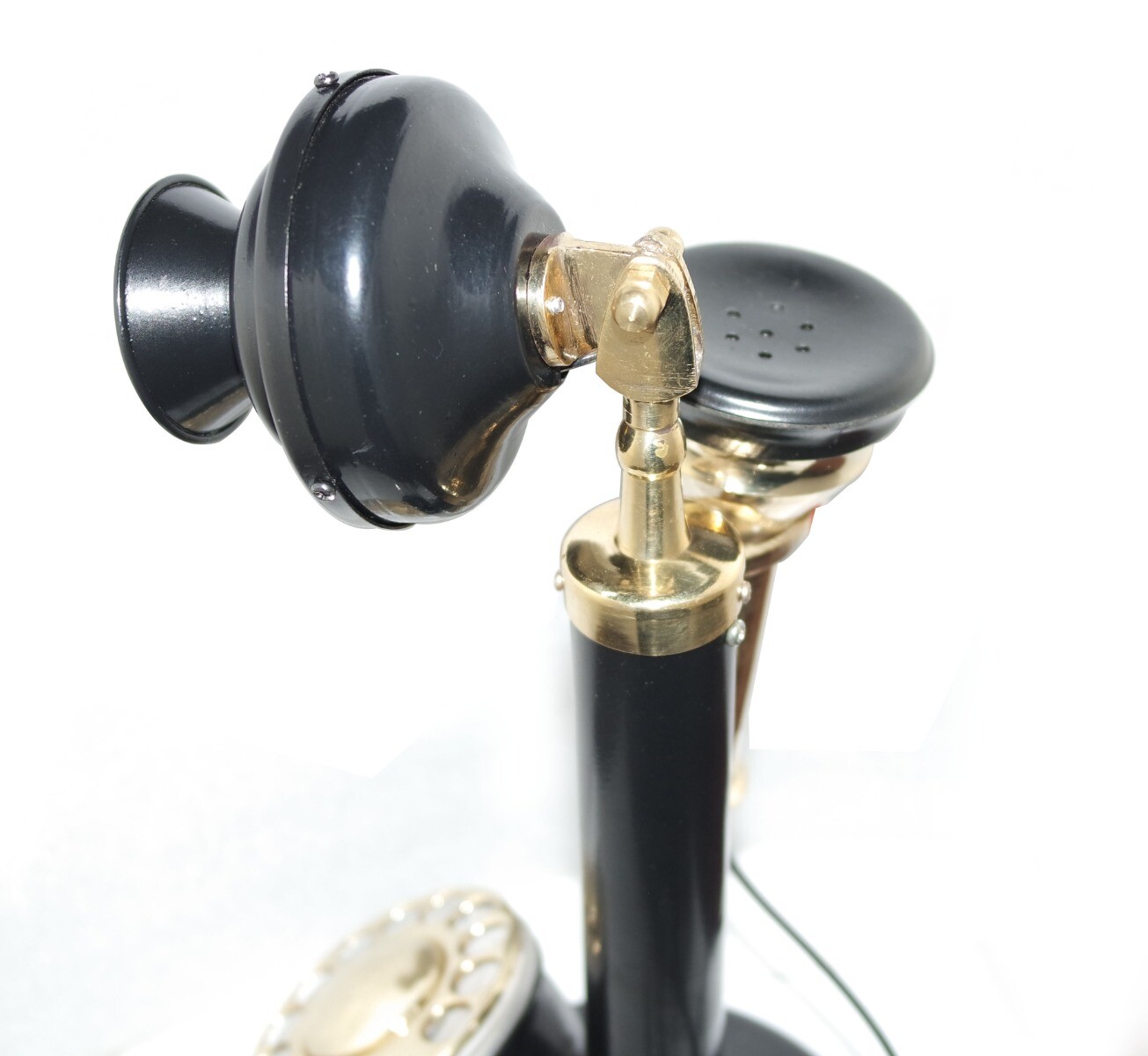 New Antique Swan Candle Stick Type Telephone Brass Black Vintage ECs | eBay