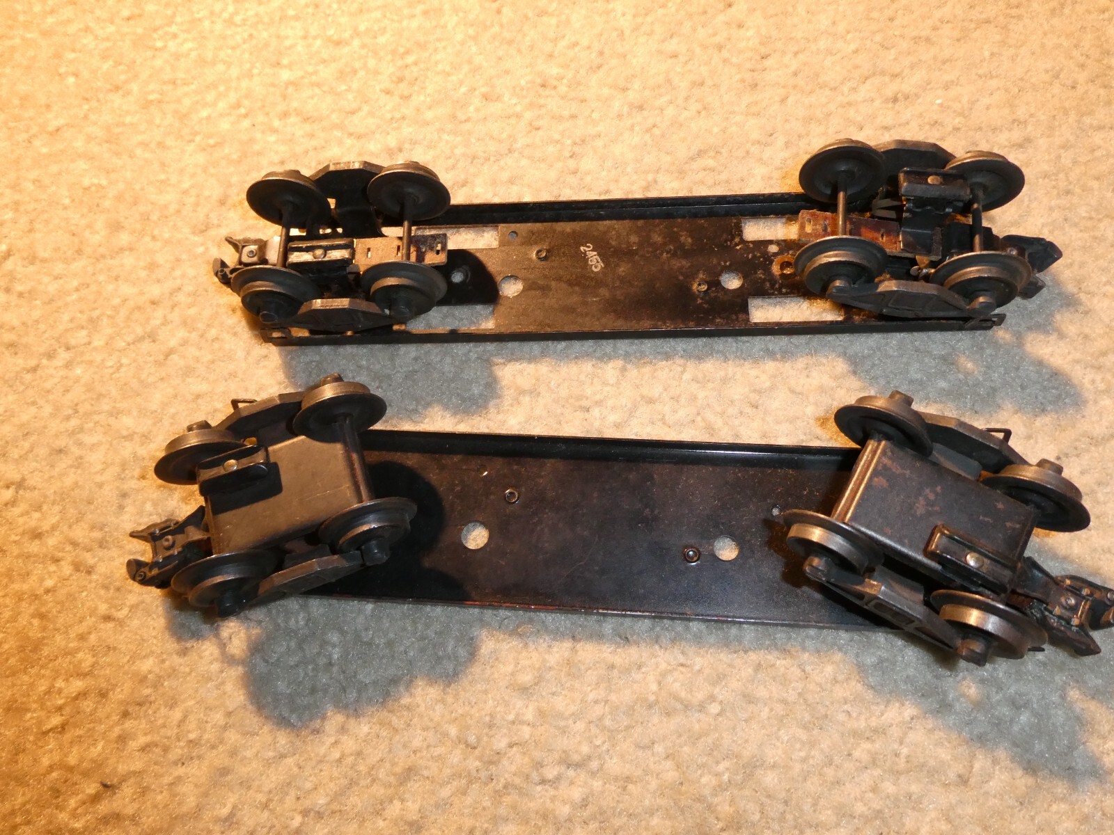 Lot of 2 Vintage Prewar Lionel Metal Freight Car Frames and Trucks 8 ...