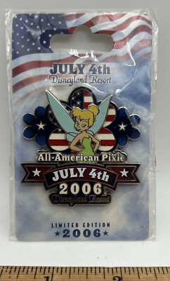 Disney July 4th 2006 All American Pixie Tinker Bell LE Pin Disneyland ...