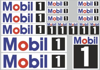 Mobil 1 Decal Set Quality Sticker Vinyl Graphic Logo Adhesive Kit 17 ...