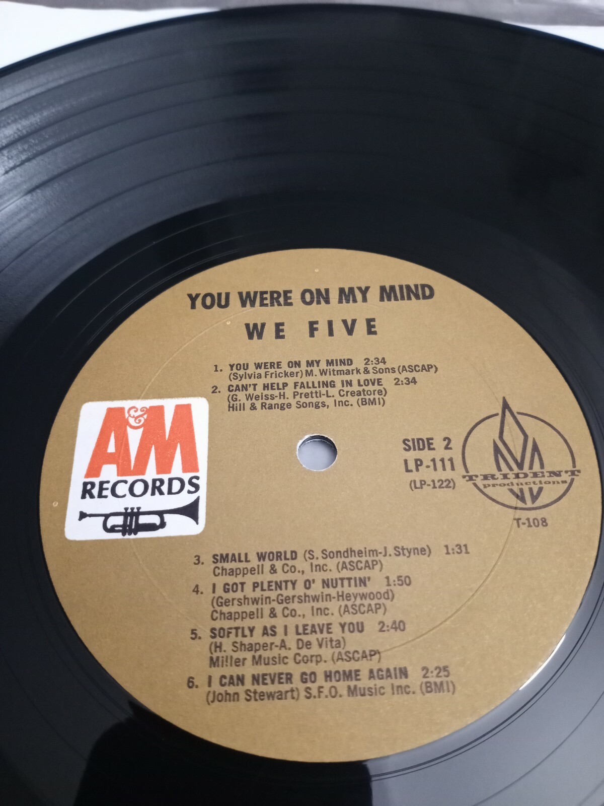 We Five "You Were On My Mind" Vinyl Record no sleeve | eBay