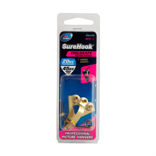 Zenith 20 / 45kg Brass Plated SureHook Childsafe Picture Hanger | eBay ...